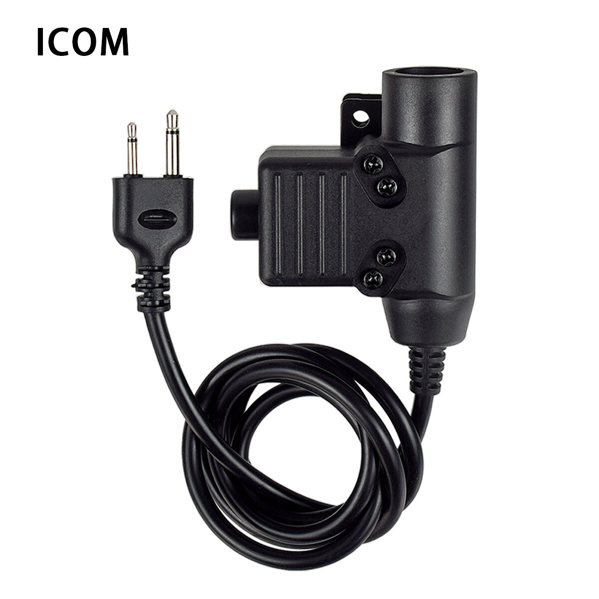 Адаптер ICOM с двумя контактами для тактических наушников, совместимый с радиостанциями ICOM и переключателем PTT