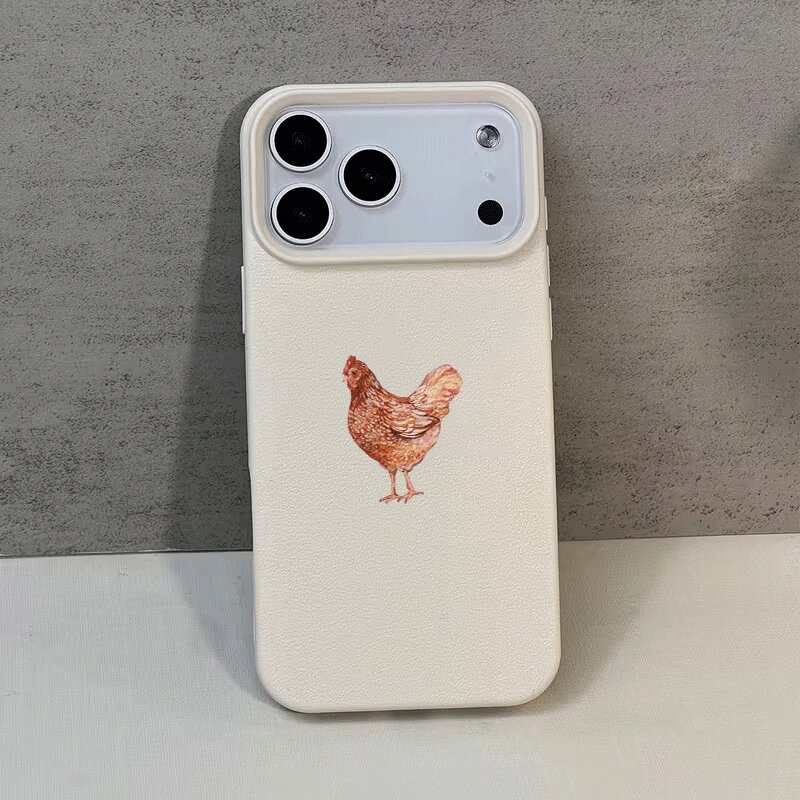 Чехол для телефона с узором «Курица и листья кувшинки» для iPhone 17, 16, 15, 14, 13, 12, 11 Pro Max Plus, 17 Air, X, XS MAX, XR, 7, 8 PLUS, SE