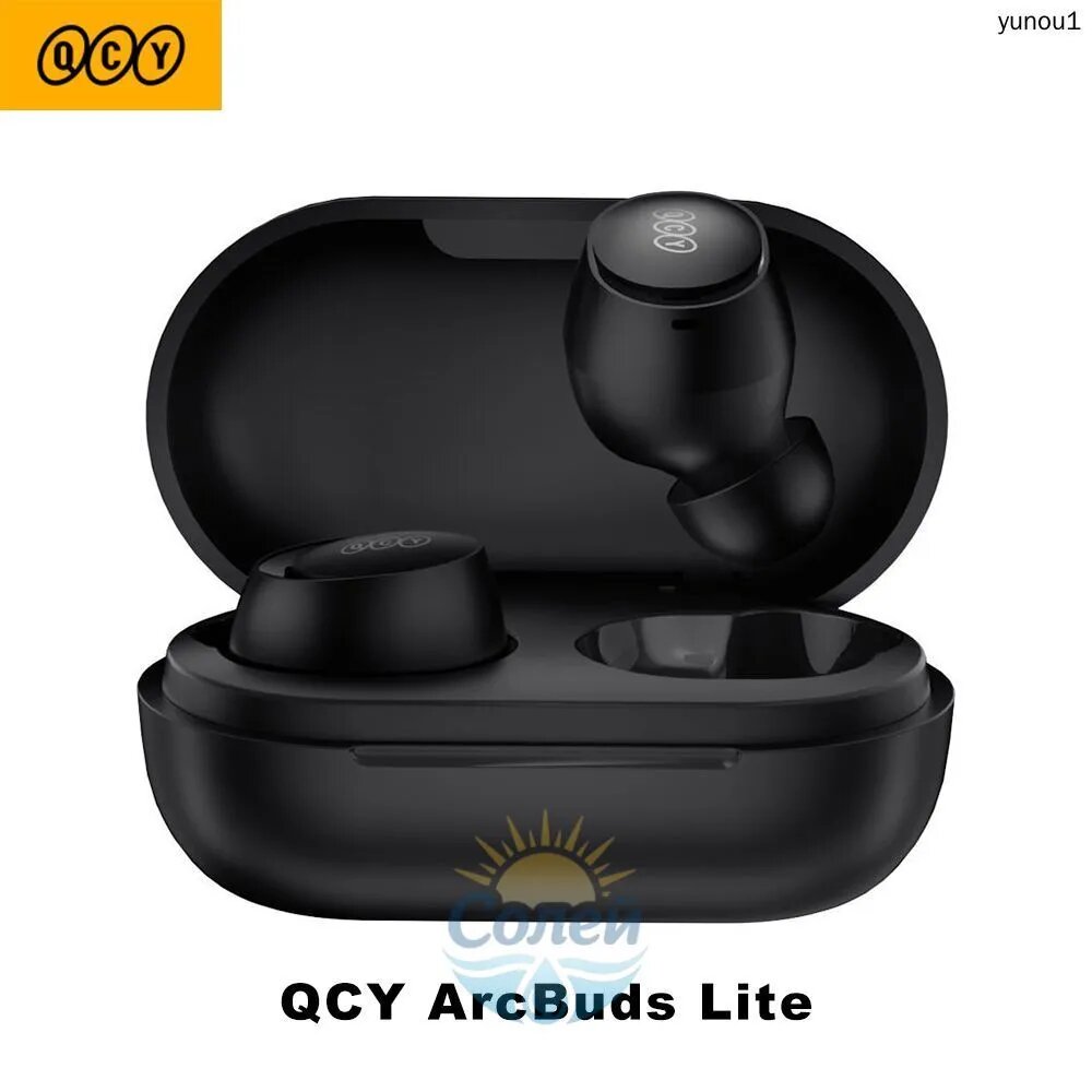 Наушники беспроводные с микрофоном QCY ArcBuds Lite, Bluetooth, USB Type-C, черный