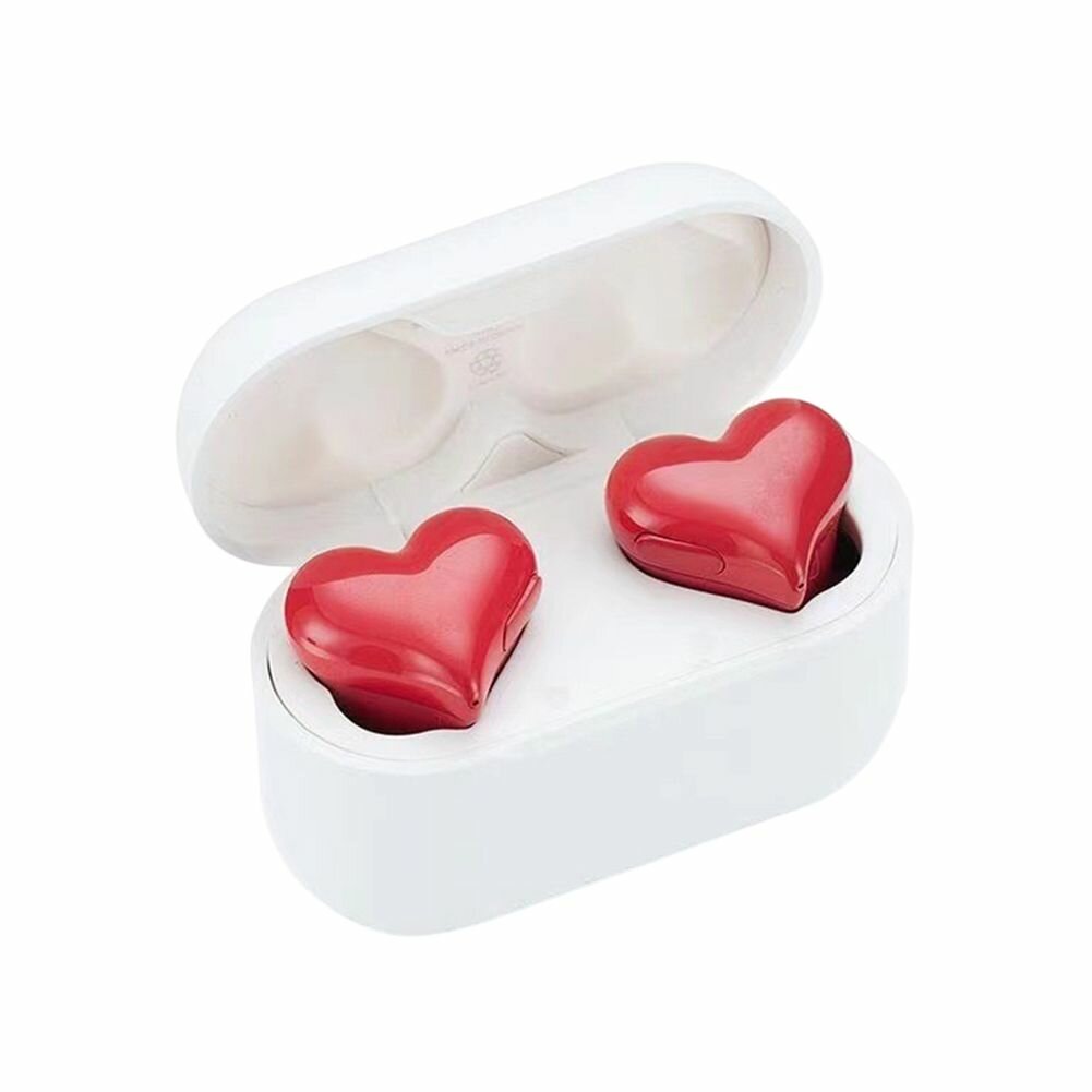 Наушники беспроводные с микрофоном heartbuds, Bluetooth, USB Type-C, красный