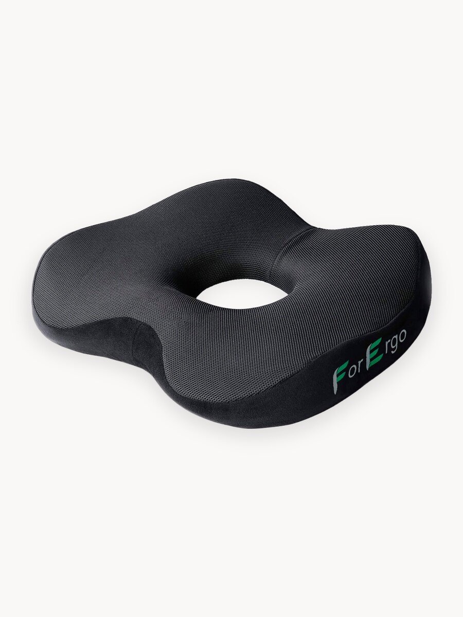 Подушка на стул круглая для сидения "Кольцо" с эффектом памяти, от геморроя, противопролежневая подушка