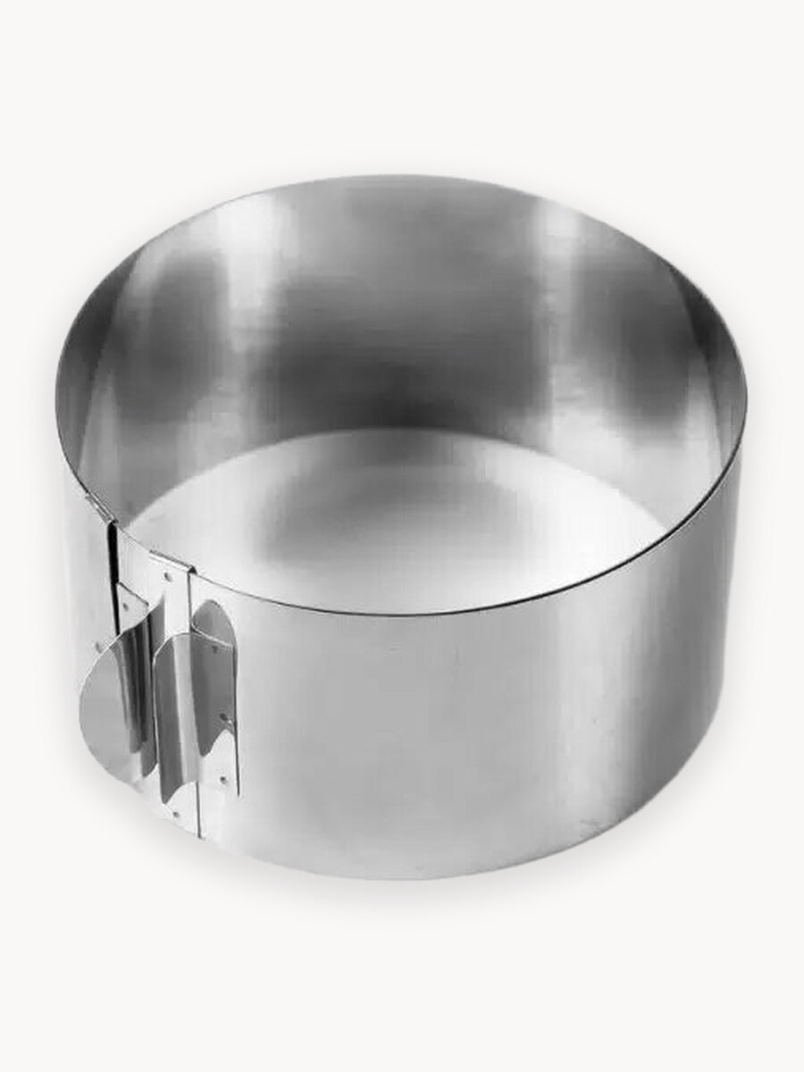Форма для торта регулируемая, круглая, из нержавеющей стали, d16-30см