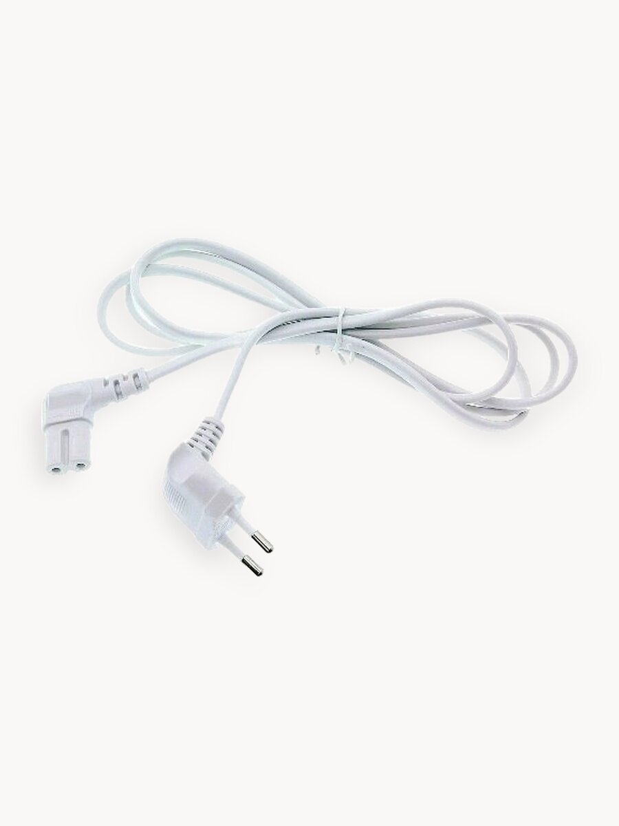 Кабель питания бытовой техники S52 C7 Premier 5-183 CEE7/16 восьмёрка угловая-угловой 2*0.75мм 220в 6А - 1.5м белый