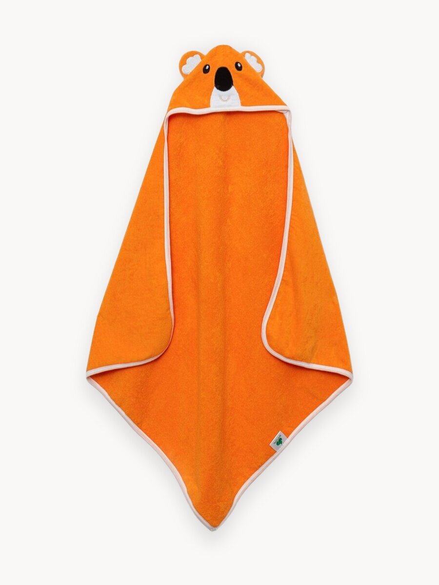 Полотенце-уголок SANDAL детское для купания "коала", 100*100 см, цвет - оранжевый