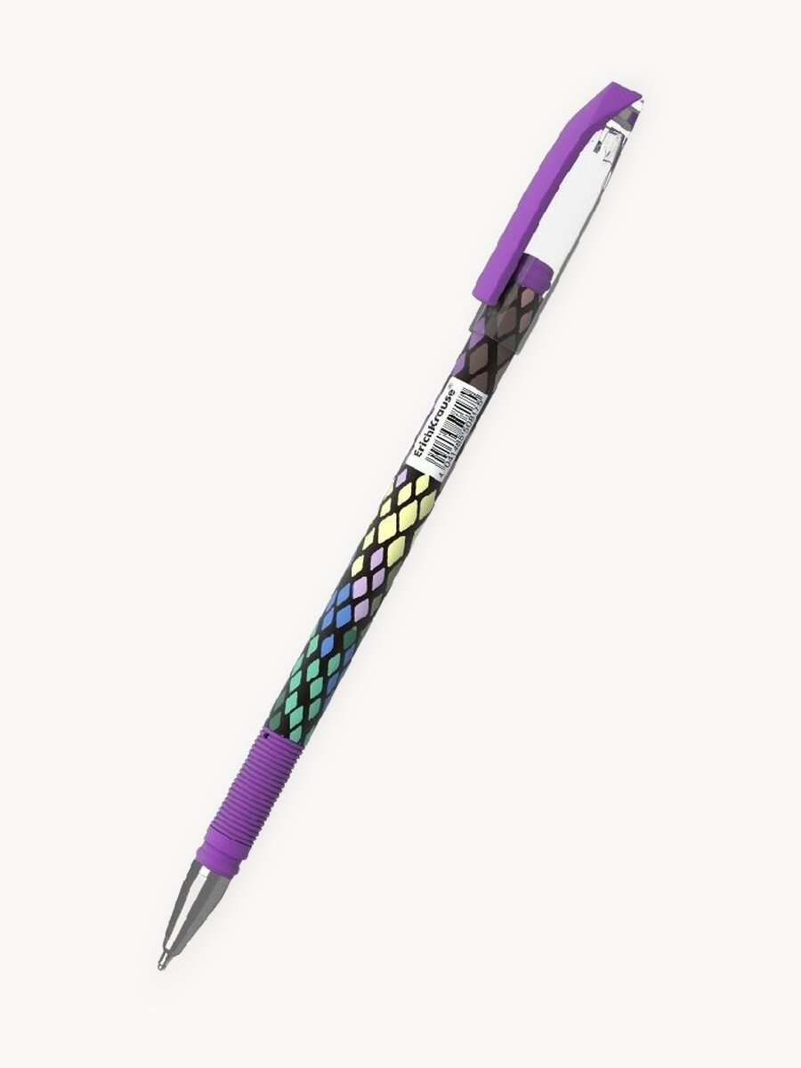 Ручка шариковая синяя набор 5 штук ErichKrause ColorTouch Stick Purple Python 0,7мм