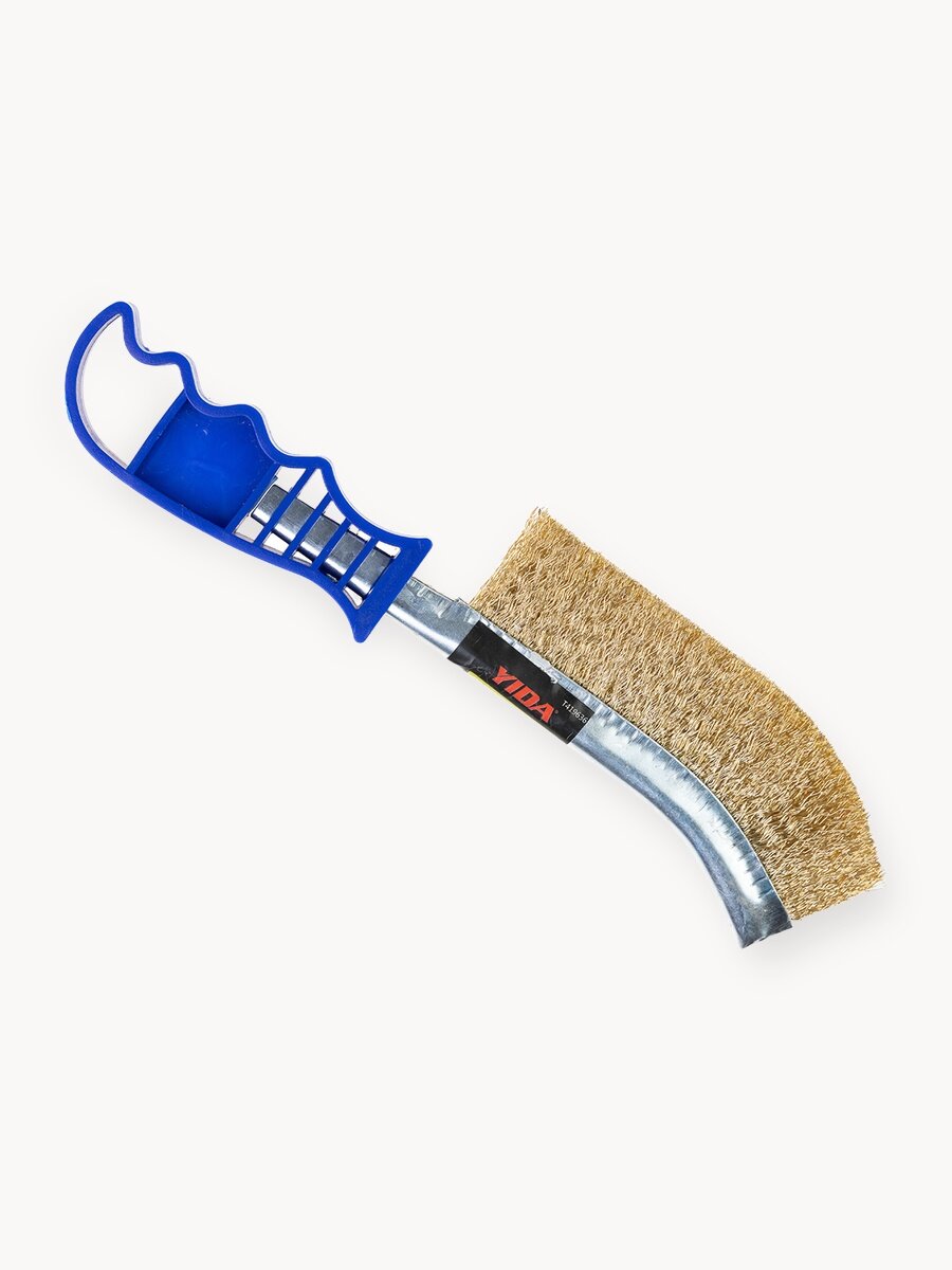 Щетка ручная TORGWIN YIDA T419636, рифленая, латунь, пластик, 24 см