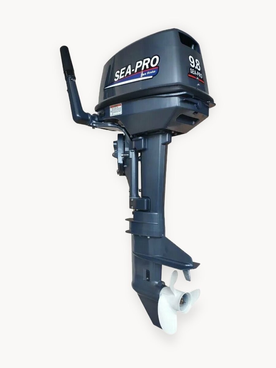 Подвесной двухтактный лодочный мотор Sea-Pro T 9.8S NEW в комплекте с баком 12л. и топливным шлангом, аналог Tohatsu