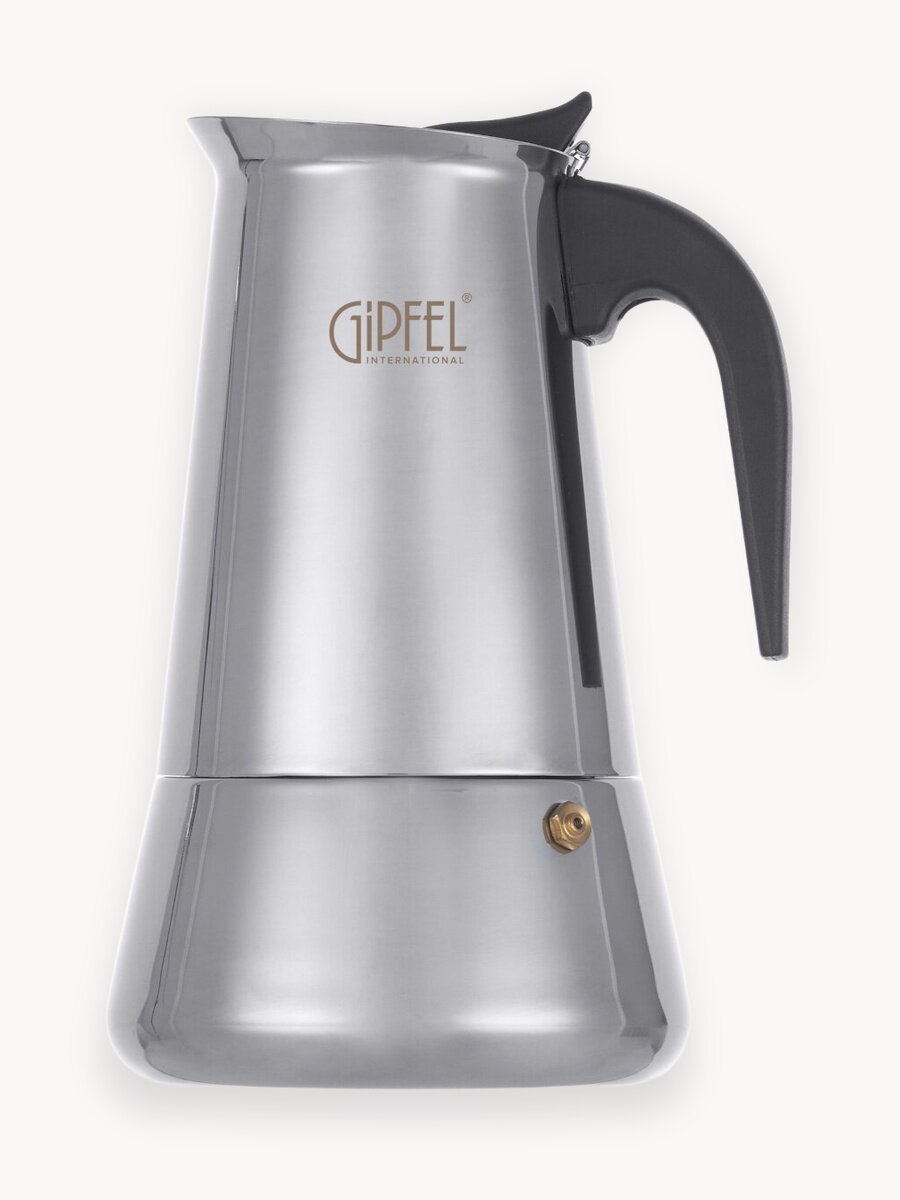 Кофеварка гейзерная Gipfel Iris 5327, 0,45 л, нержавеющая сталь, стальной цвет