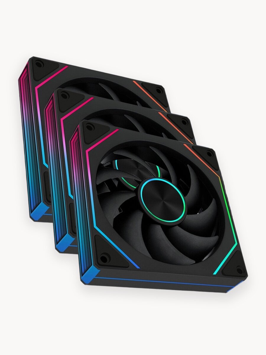 Вентилятор для корпуса компьютера *3 шт, RGB вентилятор для корпуса 120х120мм