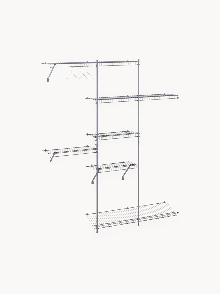 Гардеробная система "найди Новичок", открытая, металл, серебристая