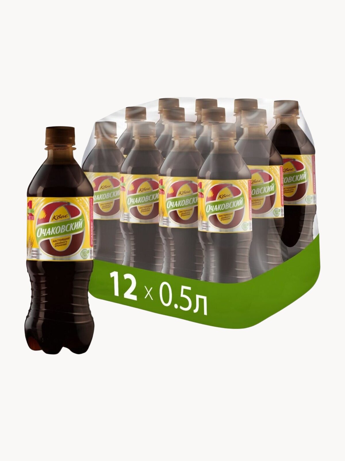 Квас Очаковский 0,5л, пэт, 12 штук