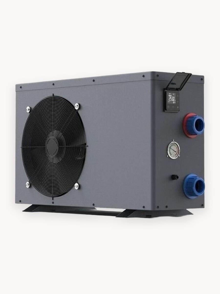 Тепловой насос Poolmagic "BP 90HSEP", для бассейна, Wi-Fi, серый металлик