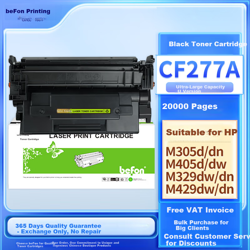 Befon CF277A Высокопроизводительная тонер-картридж для принтеров HP M329dw M429dw M405dw M305dn без чипа