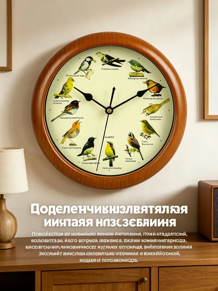 Настенные часы Мелодия леса с пением птиц