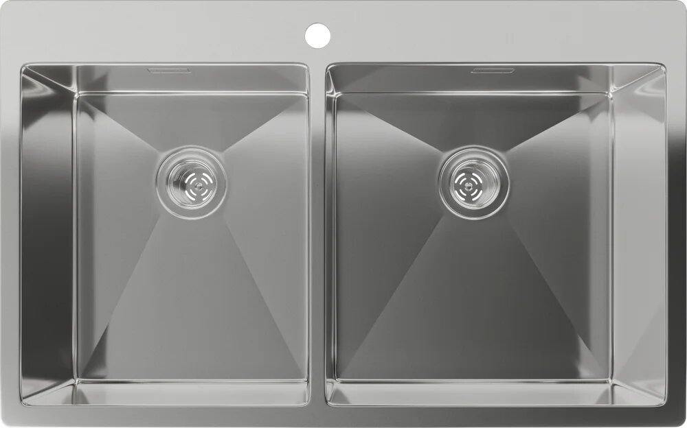 Мойка кухонная Rivelato Rinox 8050 B2 металлическая, 80x50, прямоугольная, мойка для кухни, российская