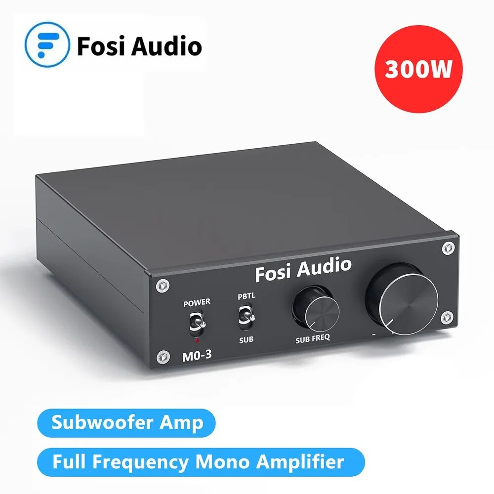 Fosi Audio M03 Усилитель сабвуфера 300 Вт Моноусилитель Цифровой Hifi Домашний усилитель звука для домашнего кинотеатра