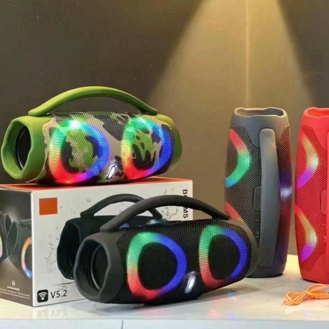 Беспроводная Bluetooth колонка BOX3-MINI с RGB подсветкой портативный уличный сабвуфер Цвет：Серый