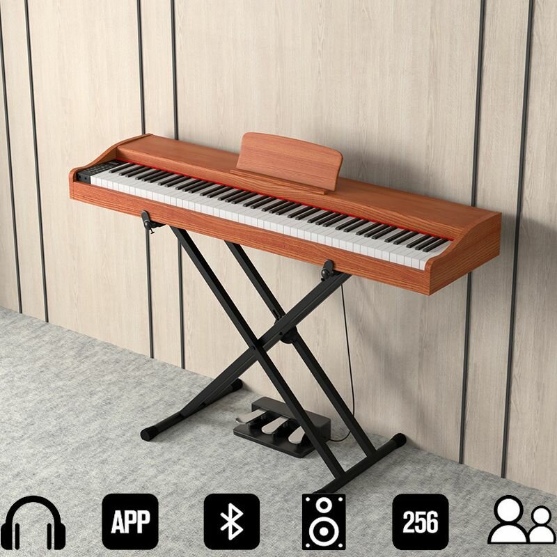 Цифровое 88-клавишное фортепиано Bluetooth, лучший художественный подарок, оранжевый