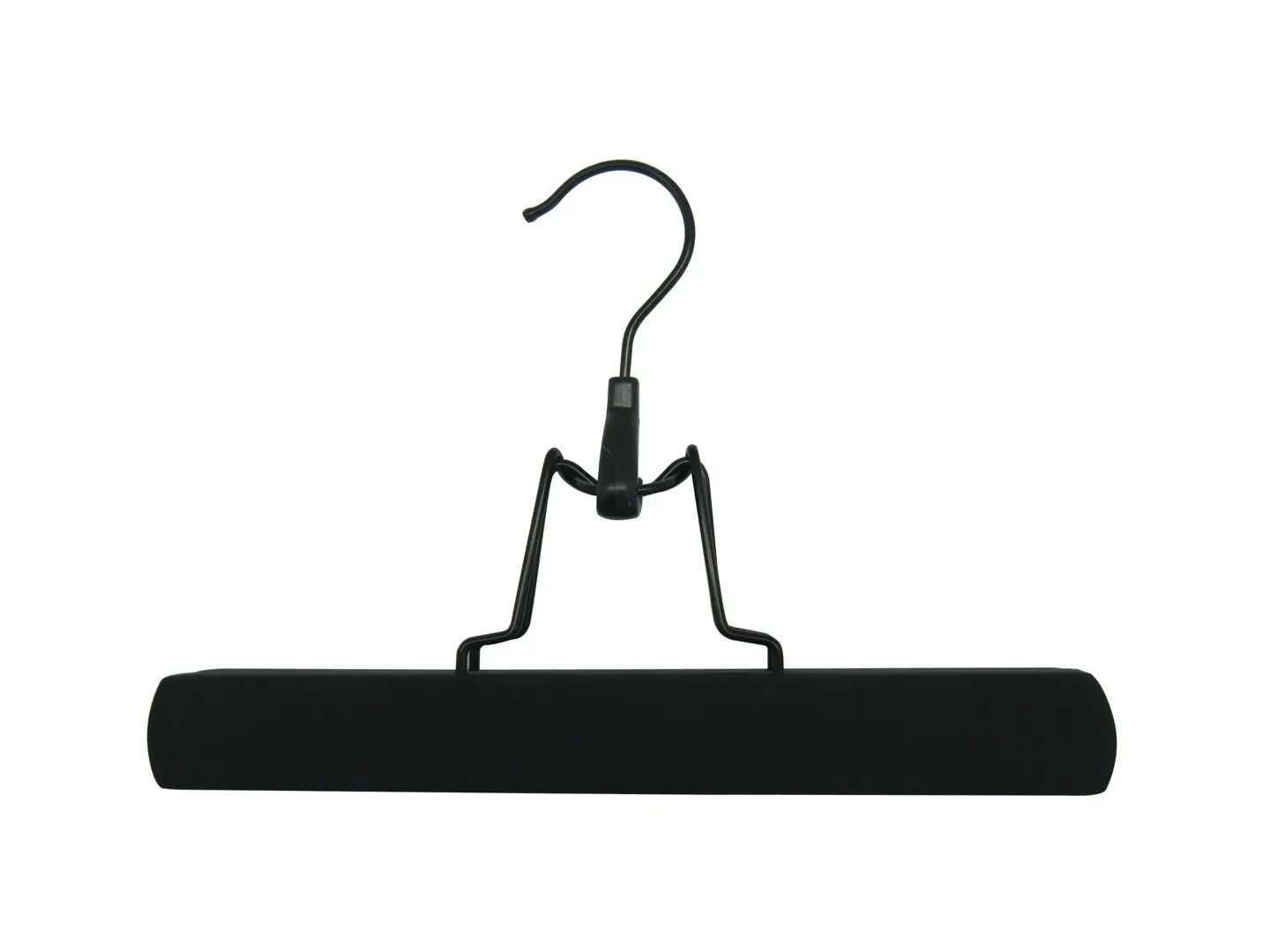 Вешалка-зажим Spaceo 28 см дерево с покрытием soft touch цвет чёрный