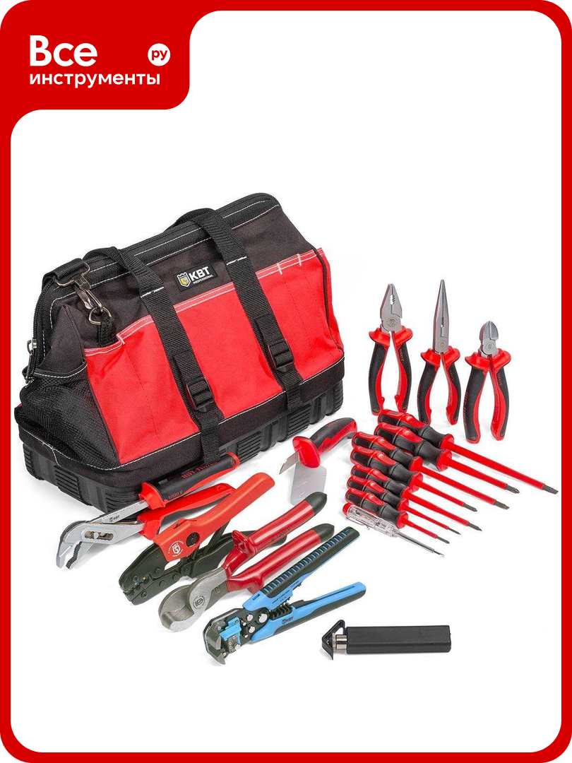 Набор электромонтажника КВТ НИЭ-01 в сумке 10 предметов 63033