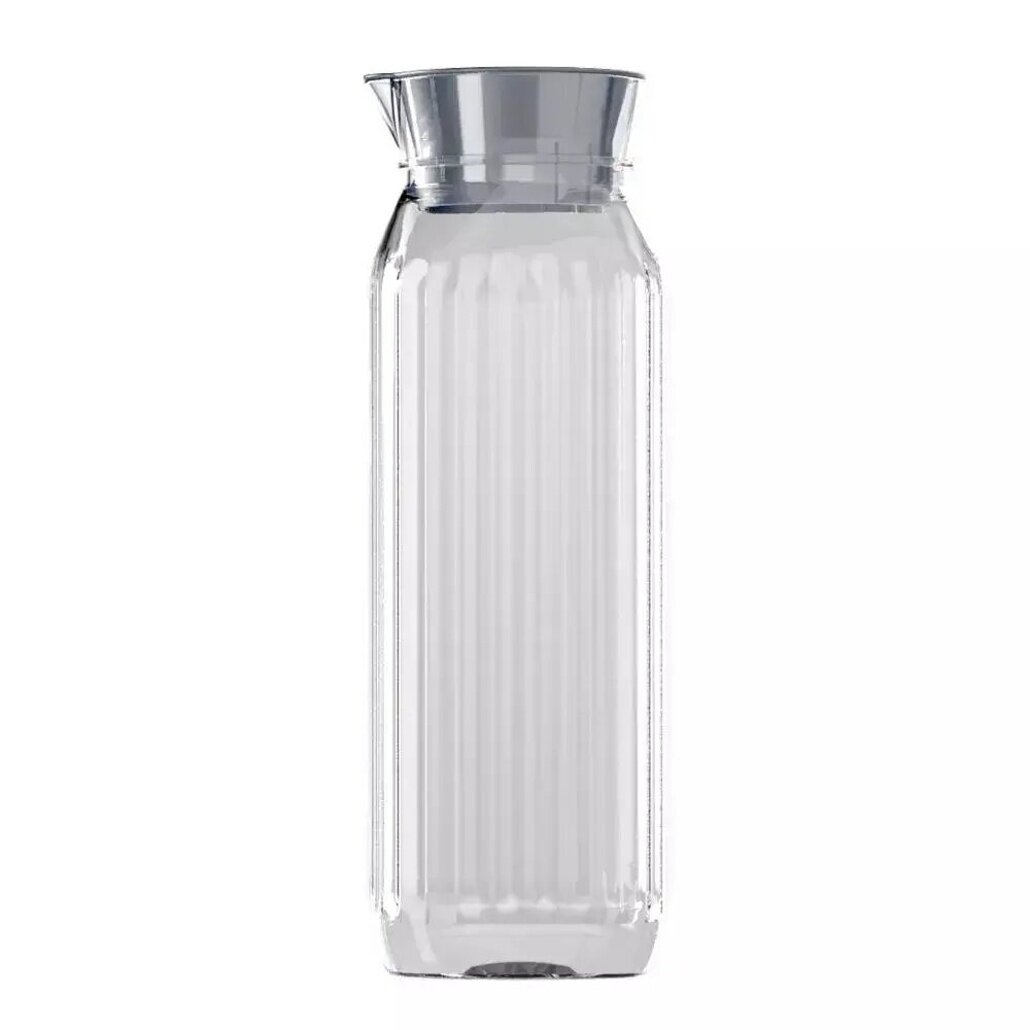 Кувшин для напитков Rossi 1.4 л с крышкой-дозатором, пластик, серый металлик, удобный для холодных напитков