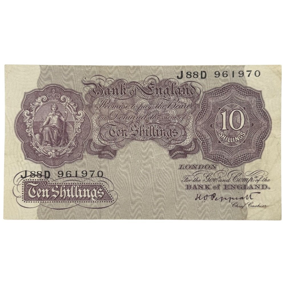 Великобритания 10 шиллингов 1940-1948 гг. (Военный выпуск) (Серия J D)