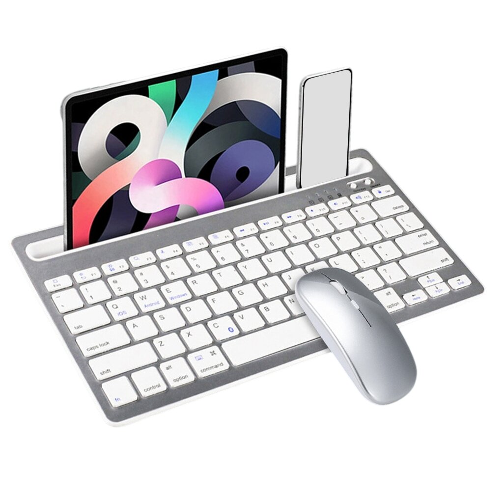 Перезаряжаемые Bluetooth-совместимые клавиатуры Встроенная клавиатура-подставка для планшета и смартфона