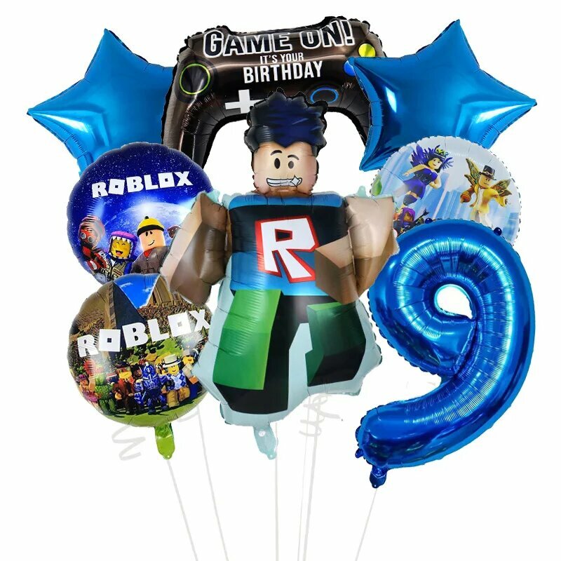 Набор шаров Roblox на 9 лет, 8 шт, синий