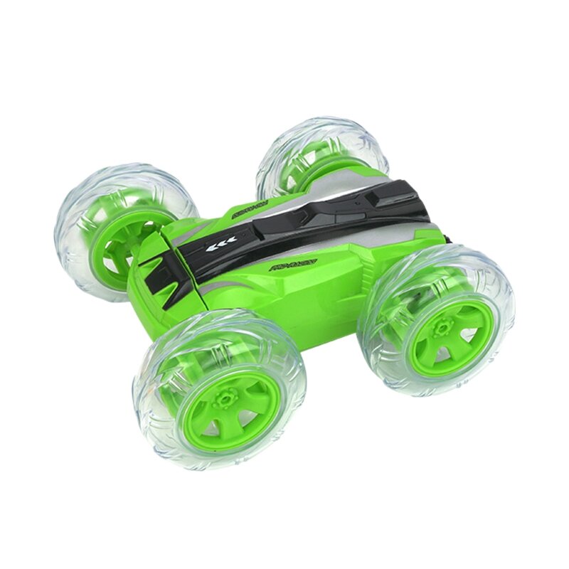 1/28 RC трюковая машина высокоскоростная кувыркающаяся гусеничная машина переворачивается на 360 градусов двухсторонняя вращающаяся кувыркающаяся зеленая