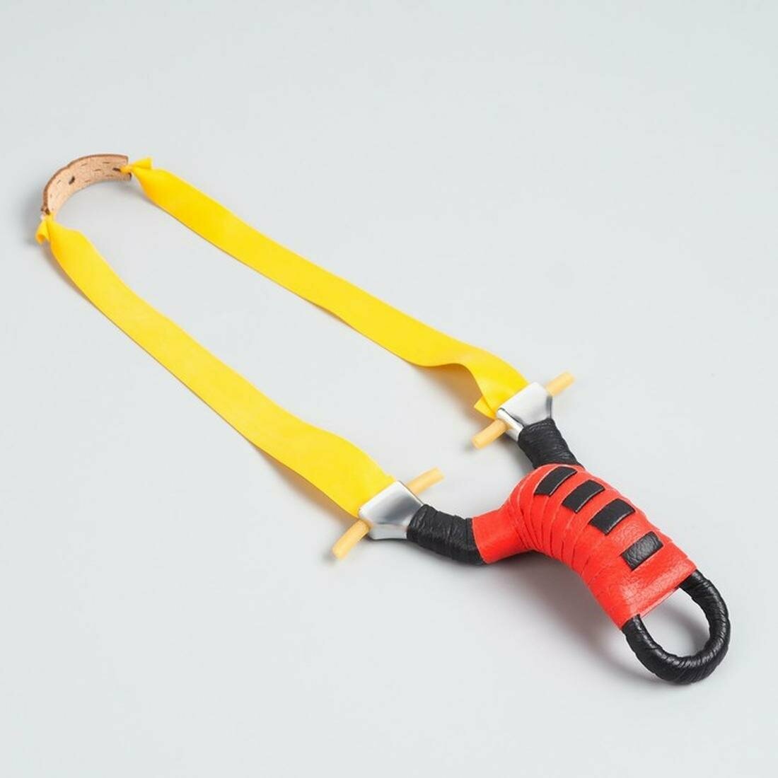 Рогатка металлическая «Змея» в кожаной оплётке, металлическое основание, микс