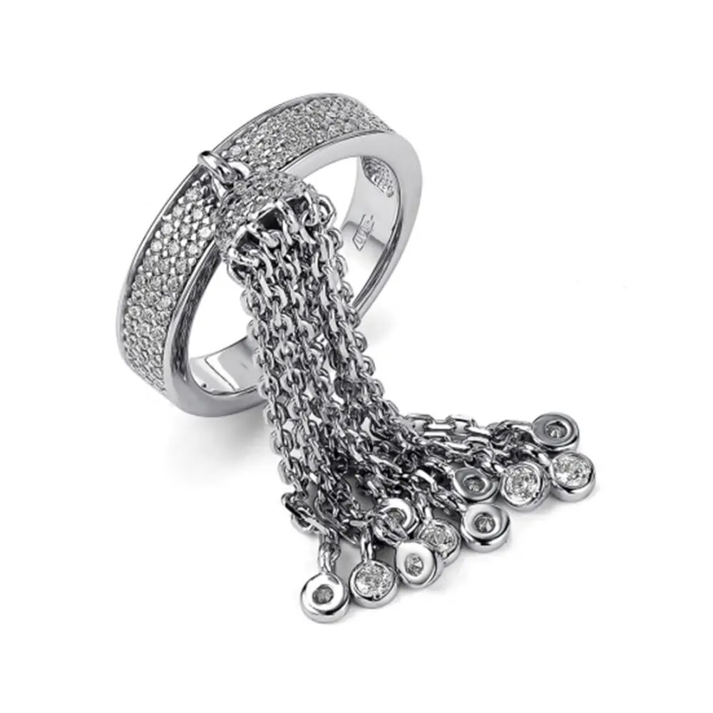 Кольцо, серебро, 925 проба, фианит