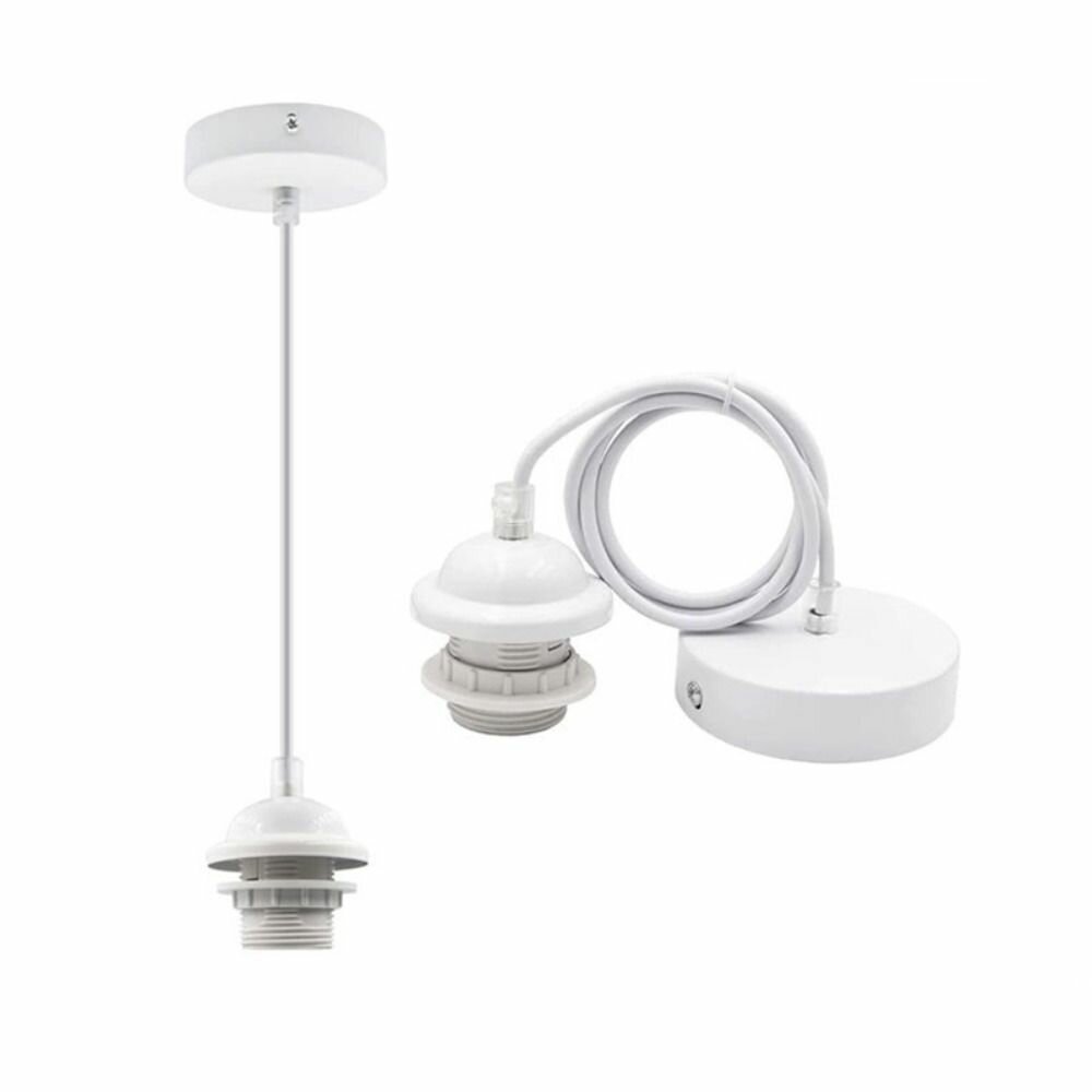 Держатель для лампы E27 "Обеденный кран", железо/пластик, белый