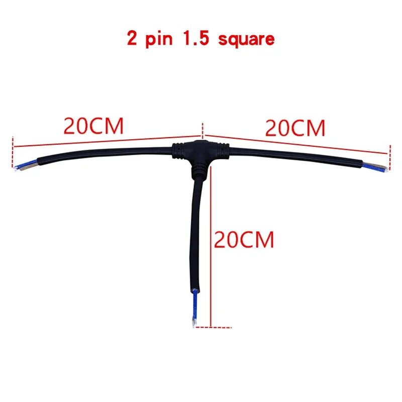 2 3 4-контактный Т-образный соединительный кабель для наружного 3-стороннего освещения, водонепроницаемый разъем для подогрева пола, стыковочный провод для светодиодной лампы 2pin 1.5
