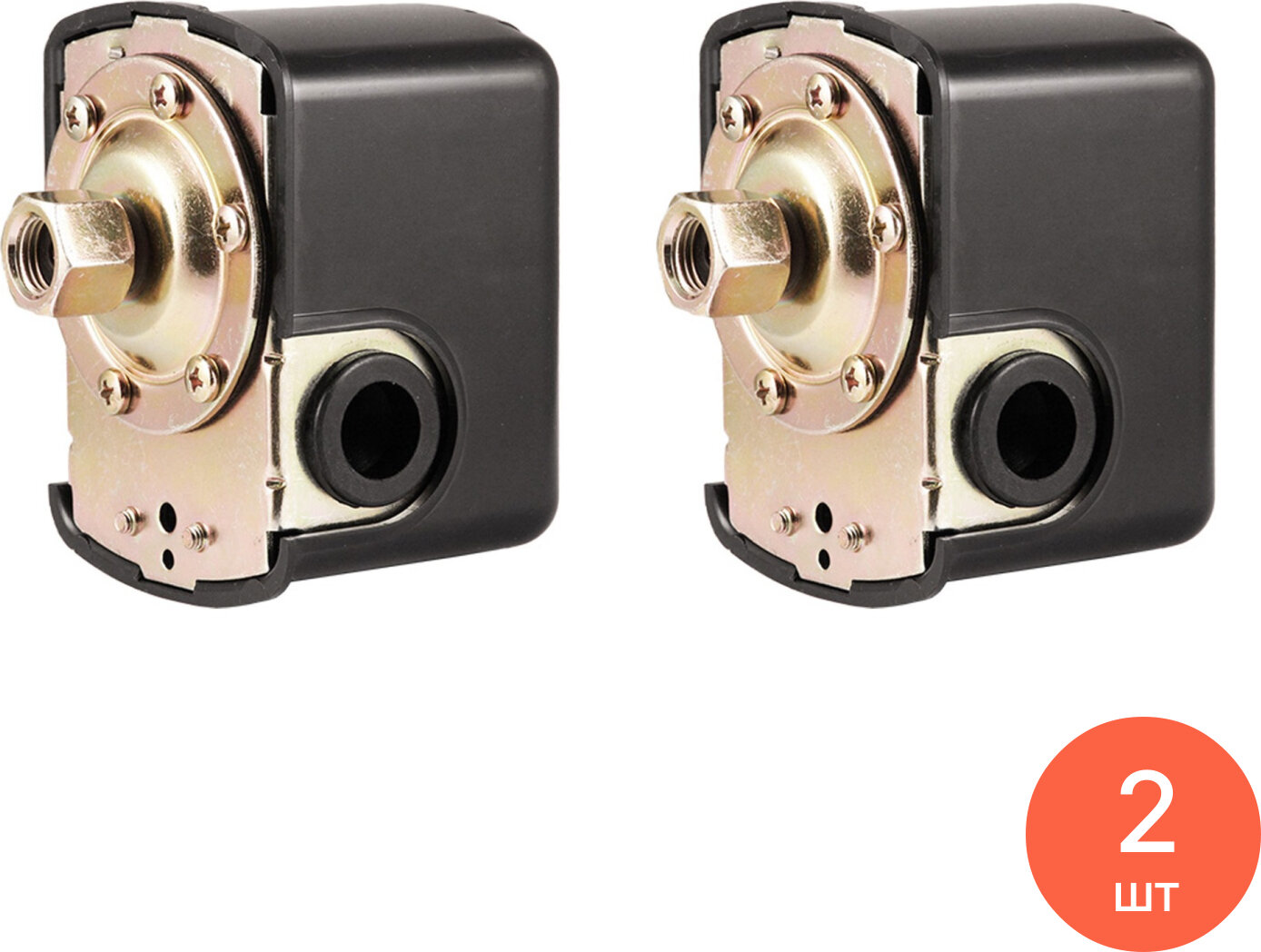 Реле давления Jemix / Джемикс XPS-2-1 для насосной станции, пластиковый корпус, 1/4 дюйма, 1.4-2.8бар, IP22 / водоснабжение (комплект из 2 шт)