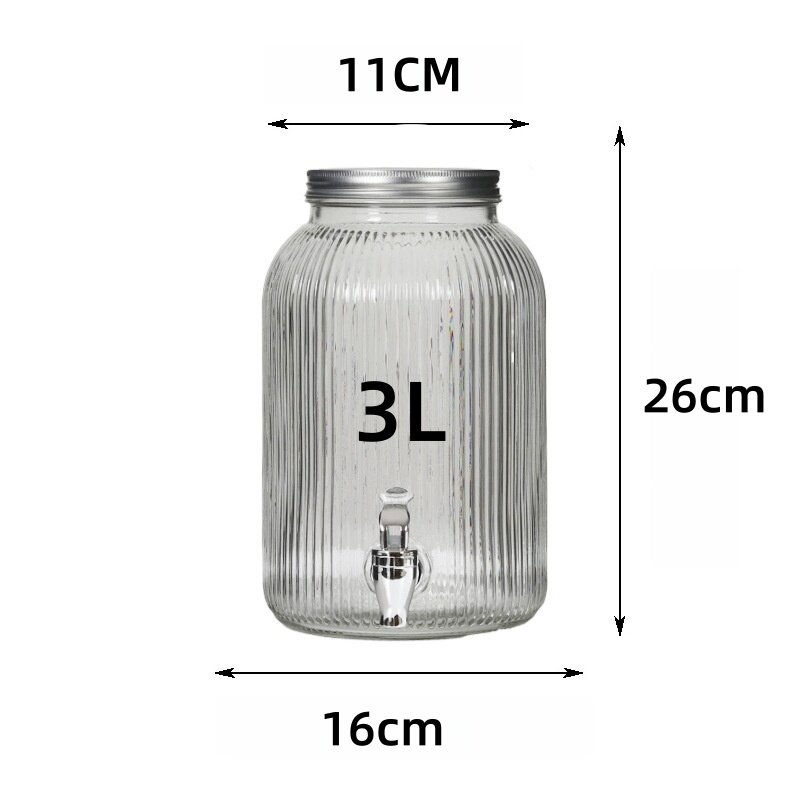 Распределитель для напитков 3 л, стеклянная бачка с краном для дома и на открытом воздухе