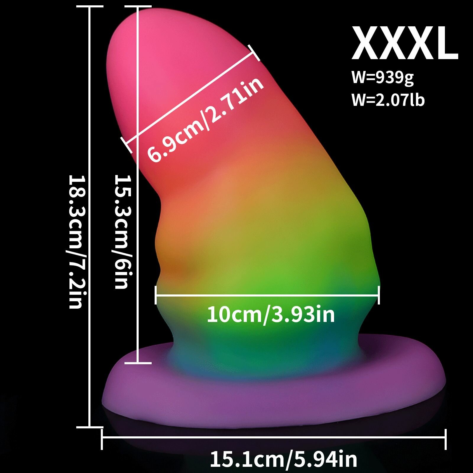 Анальная пробка, Многоцветное устройство для мастурбации, имитирующее расширение жидкого силикона, будет светиться ночью.