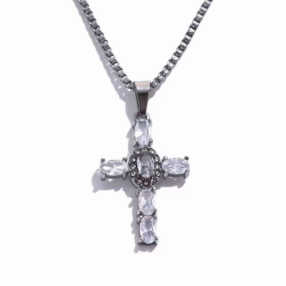 Славянский оберег, крестик, фианит, циркон, Swarovski Zirconia