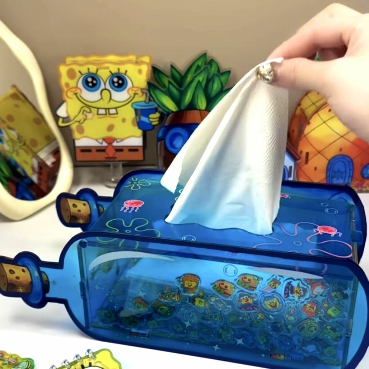 SpongeBob Акриловая коробка для салфеток, коробка для столовых салфеток