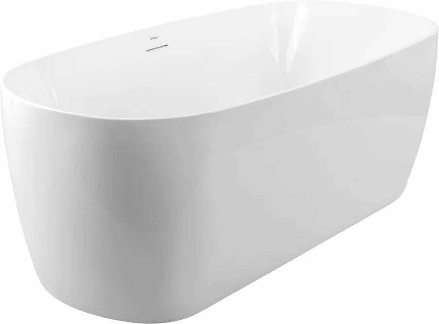 Акриловая ванна BelBagno BB415 170x80, отдельностоящая, белая, глянцевая, со сливом-переливом, овальная