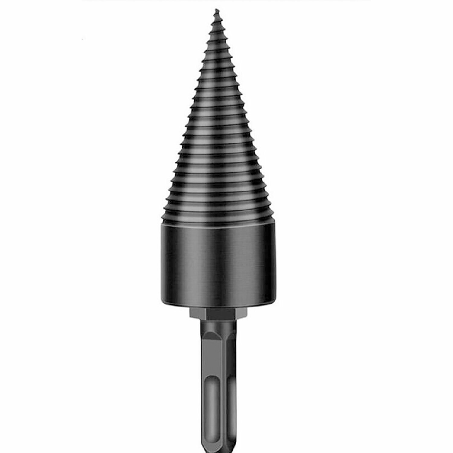 Бур для раскола древесины 4шт с шестигранным хвостовиком/круглым ручкой для дров, тяжелый дрельный бит, дрельная винтовая конусная насадка, электрический дрельный бит, размеры 32мм, 38мм, 42мм, 45мм, 50мм (выбор), материал высококарбонистая сталь, черный