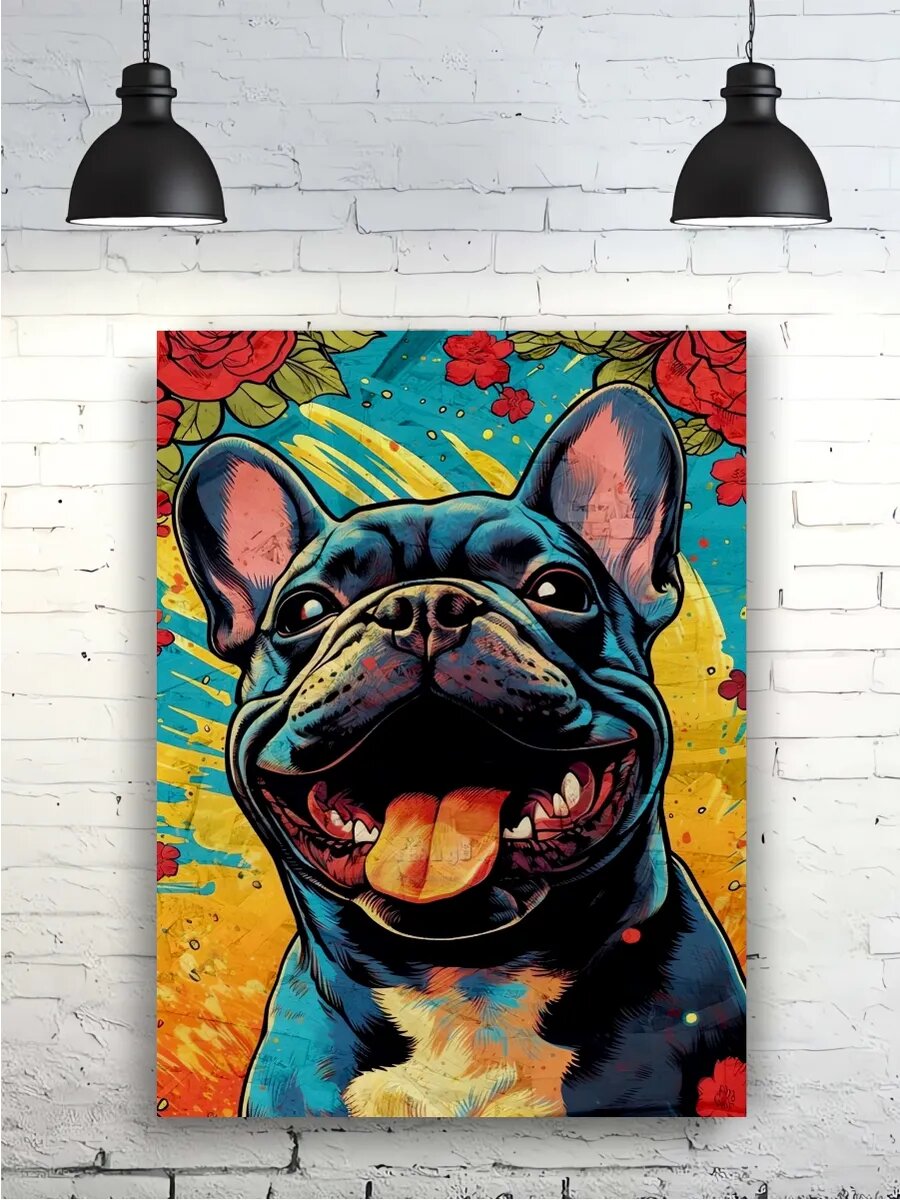 Картина на дереве OSB "Французский бульдог"