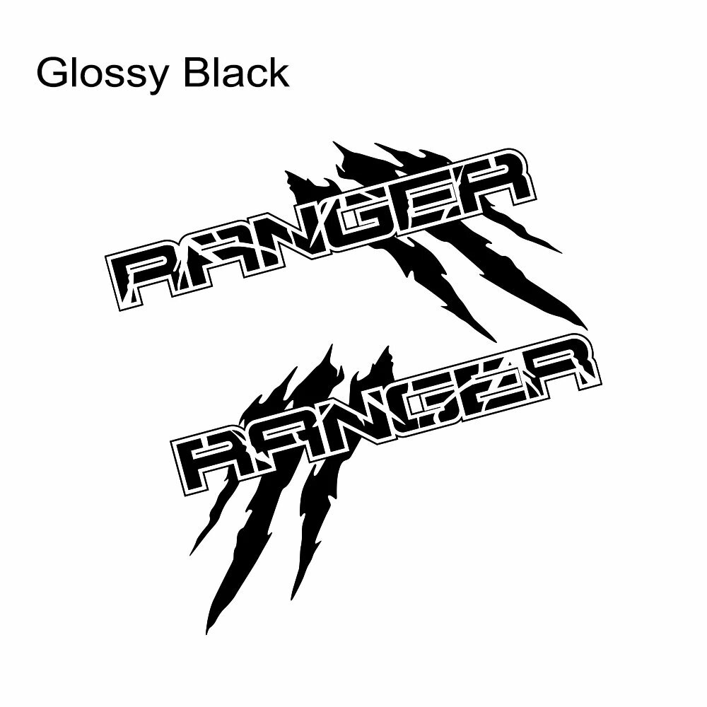 Боковая наклейка для кузова автомобиля Ford Ranger Raptor XLT XL letui T6 Glossy Black, 50x27.8cm