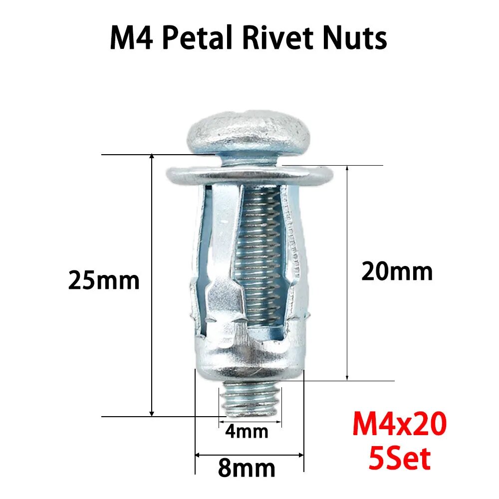 Комплект зажимных болтов из углеродистой стали M4 M5 M6 M4x20 (5Set)