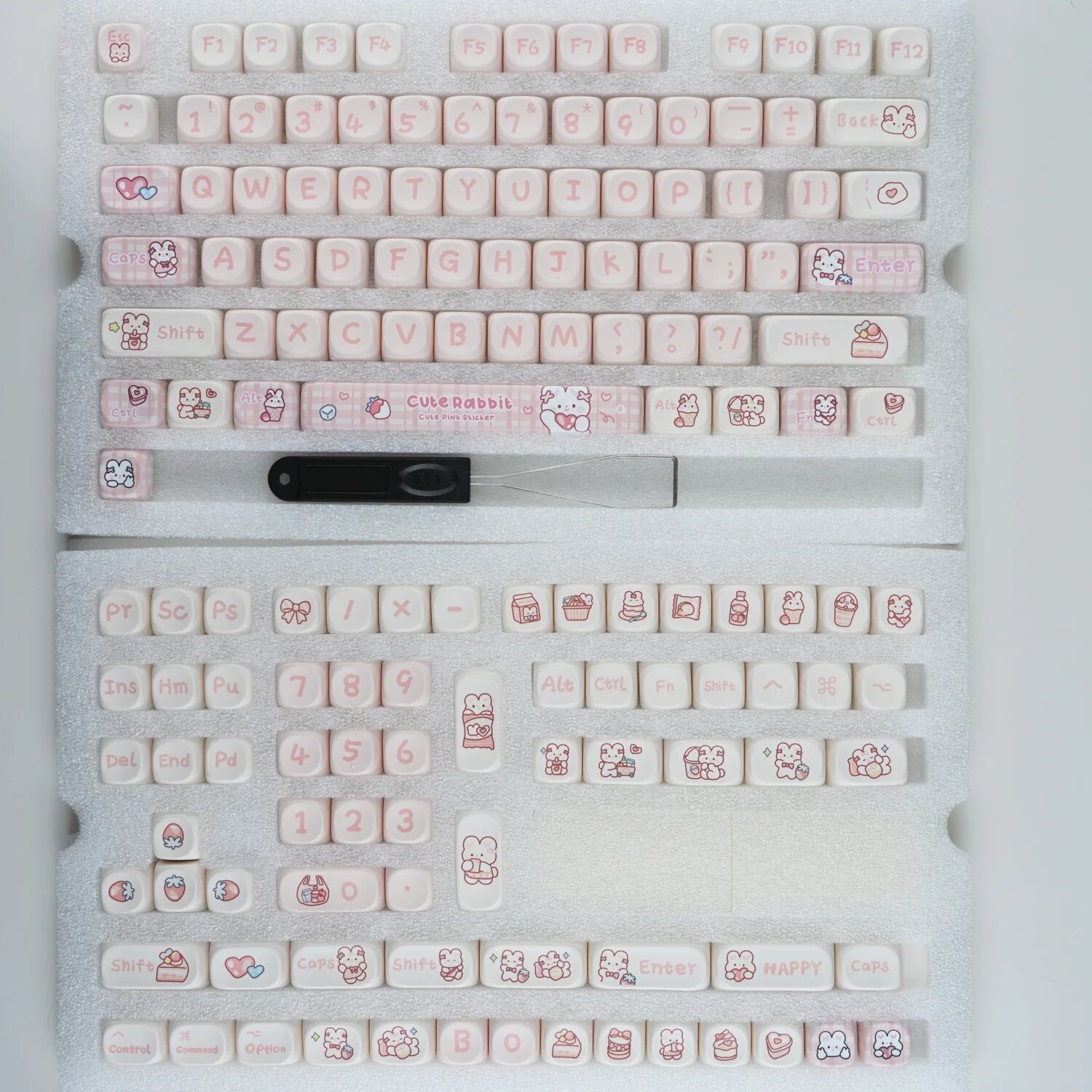 MATHEW Snack Bunny Розовые PBT колпачки для клавиш MOA 140 шт