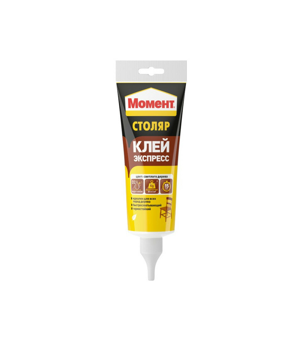 Клей Момент Столяр 125 г для прочного склеивания дерева и мебели