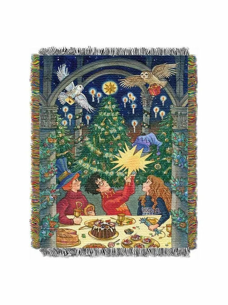 Плед "Гарри Поттер", жаккард, новогодний дизайн, полиэстер, 160x220см