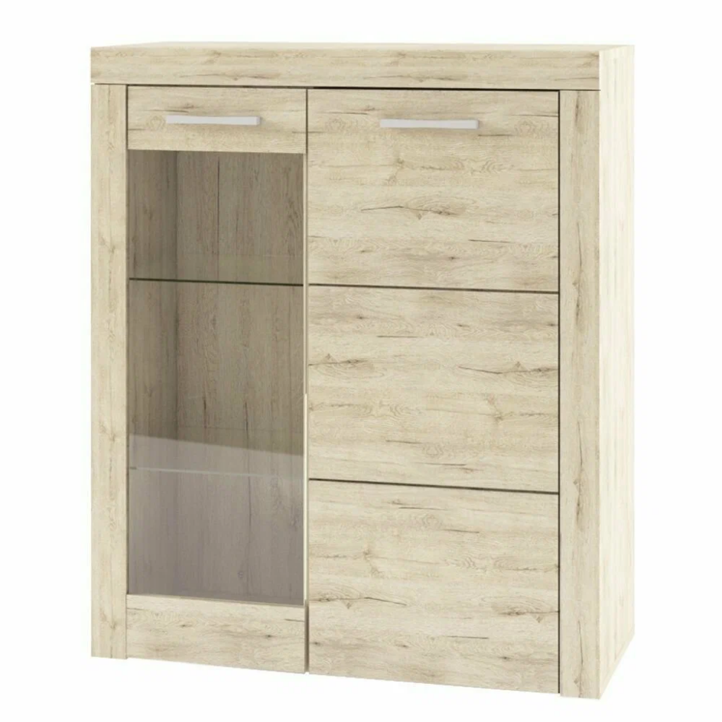 Шкаф-витрина Anrex OSKAR 1V1D, 97.5 x 35.1 x 82 см, цвет: дуб Санремо