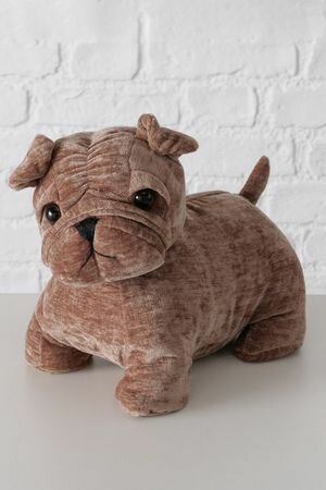 Дверной стоппер крошка-бульдожка, текстиль, коричневый, 22 см, Boltze 2027797-1