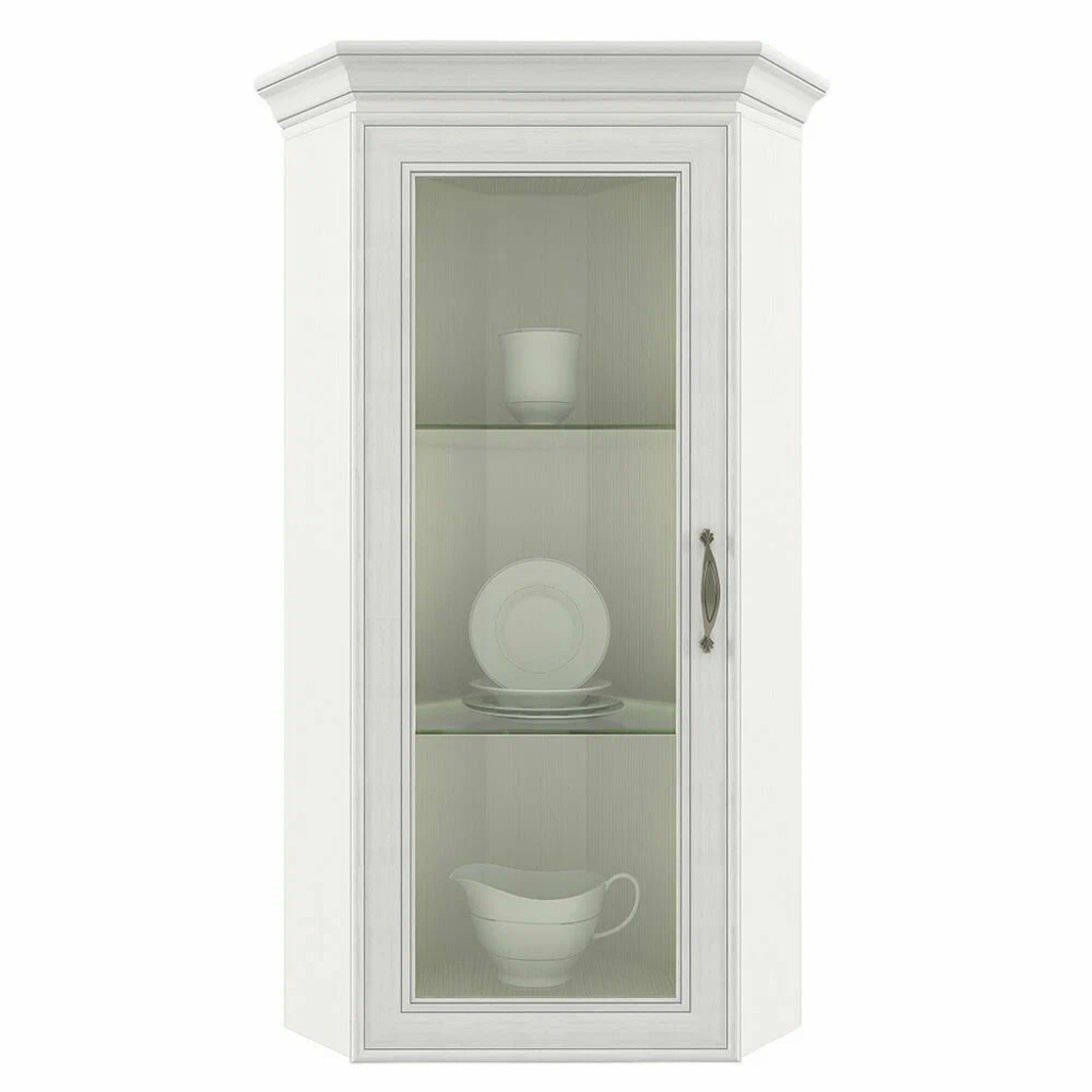 Шкаф с витриной Anrex TIFFANY 1VU, 122 x 52.1 x 52.1 см, цвет: вудлайн кремовый