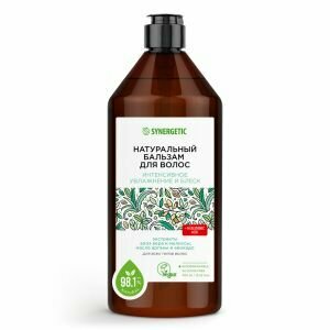 Натуральный бальзам для волос Synergetic Интенсивное увлажнение и блеск, 400 мл